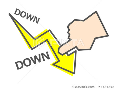 Illustration of a decreasing arrow - Stock Illustration [67585858] - PIXTA
