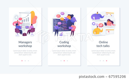 Skills training app interface template. - Stock Illustration [67595206 ...