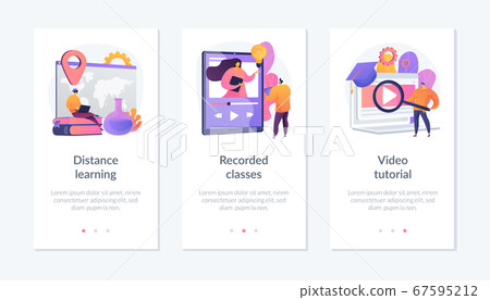 Off-campus learning app interface template. - Stock Illustration ...