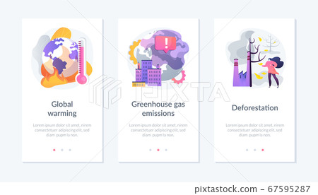 Natural disaster app interface template. - Stock Illustration [67595287 ...