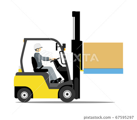 Forklift (sideways) FORKLIFT TRUCK - Stock Illustration [67595297] - PIXTA