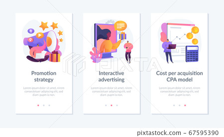 Promotion techniques app interface template. - Stock Illustration ...