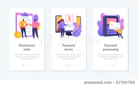 Payment terms and conditions app interface... - Stock Illustration ...