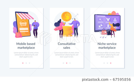 E-commerce marketplace app interface template. - Stock Illustration ...