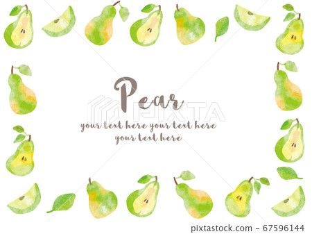 Pear _ frame _ watercolor 02 - Stock Illustration [67596144] - PIXTA