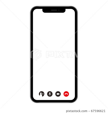 Smartphone call app screen frame - Stock Illustration [67596621] - PIXTA