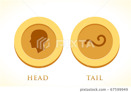 A set of Gold coin. Head and Tail. Isolated Vector - Stock Illustration ...