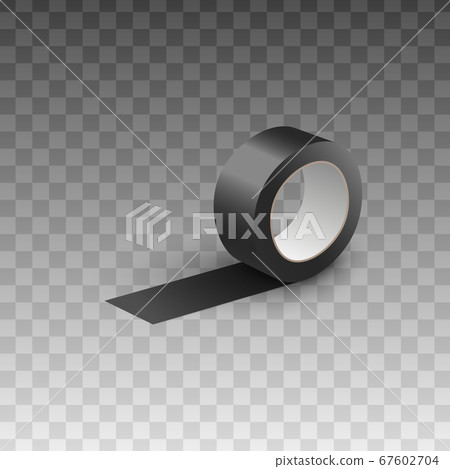 Realistic black sticky tape roll isolated on... - Stock Illustration ...