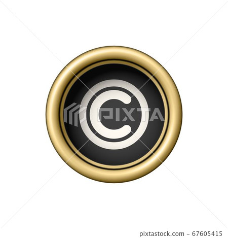 Copyright Symbol on vintage golden typewriter... - Stock Illustration ...