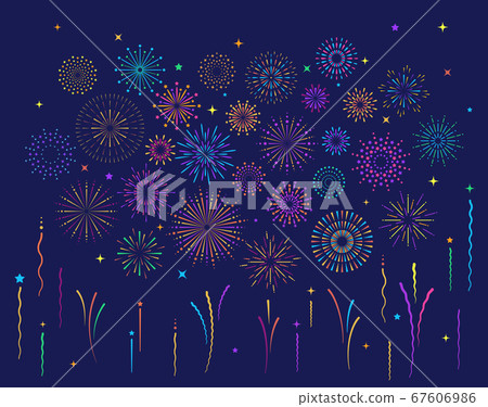 Star shape colorful firework explosion pattern set - Stock Illustration ...
