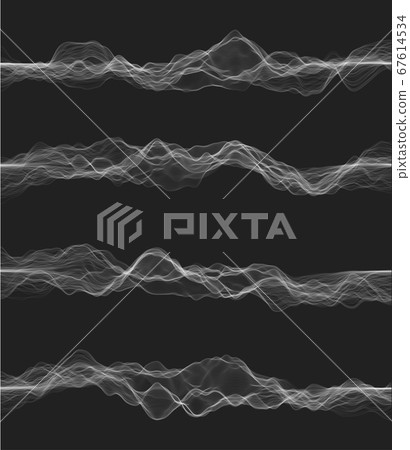 Set of energy chaotic waves. Sound or energy... - Stock Illustration ...