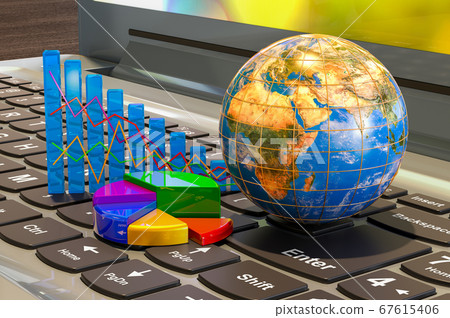 Earth Globe with diagram and charts - Stock Illustration [67615406] - PIXTA