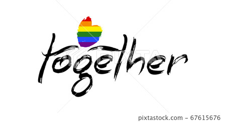 Together - modern brush calligraphy for card,... - Stock Illustration ...