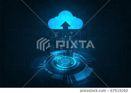 Cloud interface that shows data uploading to... - Stock Illustration [67619260] - PIXTA
