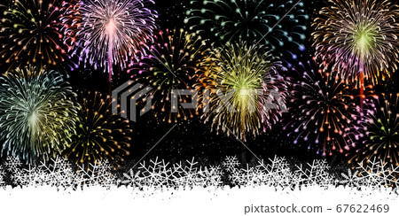 Fireworks christmas snow background - Stock Illustration [67622469] - PIXTA