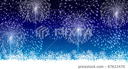 Fireworks christmas snow background - Stock Illustration [67622470] - PIXTA