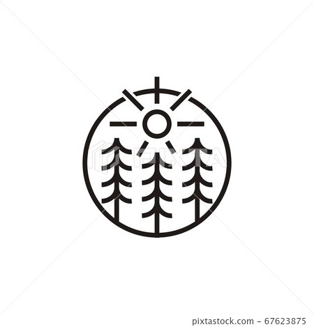 evergreen fir hemlock logo design - Stock Illustration [67623875] - PIXTA
