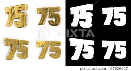 Set of golden number 75 celebration-插圖素材 [67626637] - PIXTA圖庫