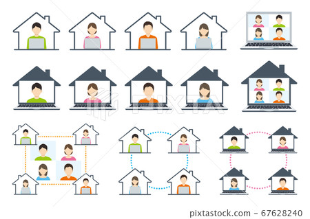 Telework icons, set - Stock Illustration [67628240] - PIXTA