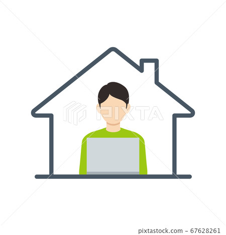 Telework icon, work from home image - Stock Illustration [67628261] - PIXTA