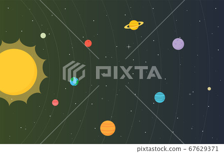Planets set of the solar system. Simple flat - Stock Illustration ...