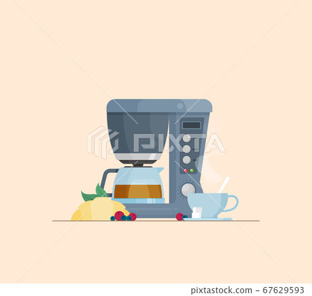 Flat vector coffee machine icon - Stock Illustration [67629593] - PIXTA