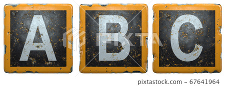 Public road sign orange and black color with a... - Stock Illustration ...