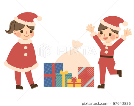 Children dressed as Santa - Stock Illustration [67643826] - PIXTA