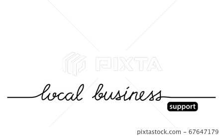 Support local business simple black and white... - Stock Illustration ...