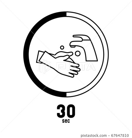 Washing hands 30 seconds sign - Stock Illustration [67647810] - PIXTA
