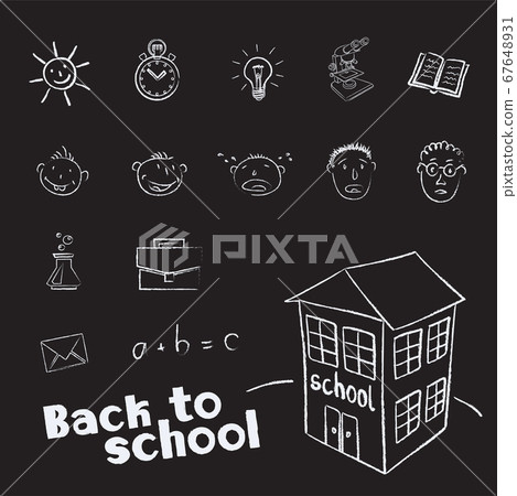 school education drawing sign symbols set - Stock Illustration ...