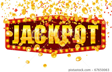 Jackpot Winner banner shining retro sign... - Stock Illustration ...