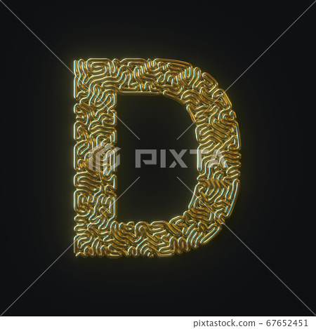 High resolution letter D symbol formed of gold... - Stock Illustration ...