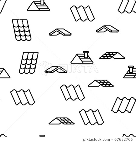 Roof Construction Vector Seamless Pattern - Stock Illustration ...