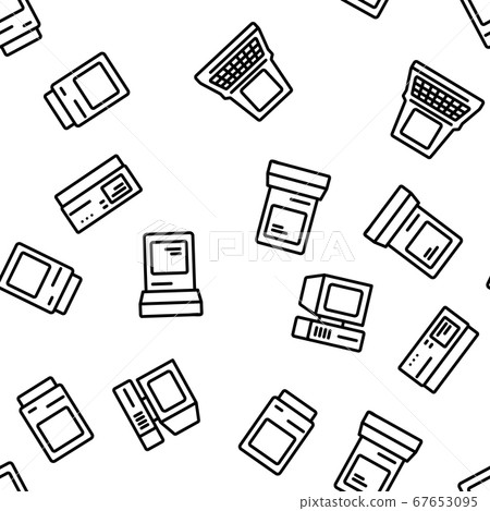Computer Equipment Vector Seamless Pattern - Stock Illustration ...