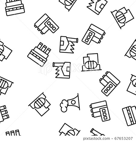 Factory Industrial Vector Seamless Pattern - Stock Illustration ...