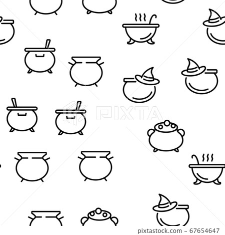 Cauldron Vector Seamless Pattern - Stock Illustration [67654647] - PIXTA