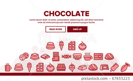 Chocolate Landing Header Vector - Stock Illustration [67655223] - PIXTA