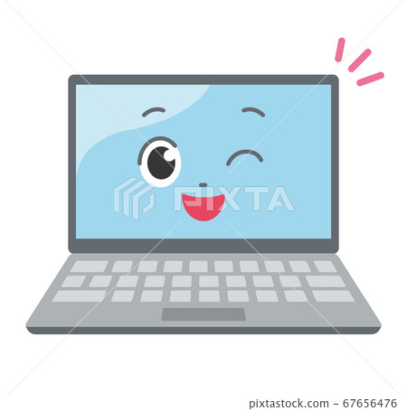 Laptop computer facial expression - Stock Illustration [67656476] - PIXTA