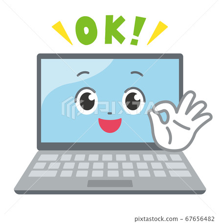 Laptop computer facial expression - Stock Illustration [67656482] - PIXTA