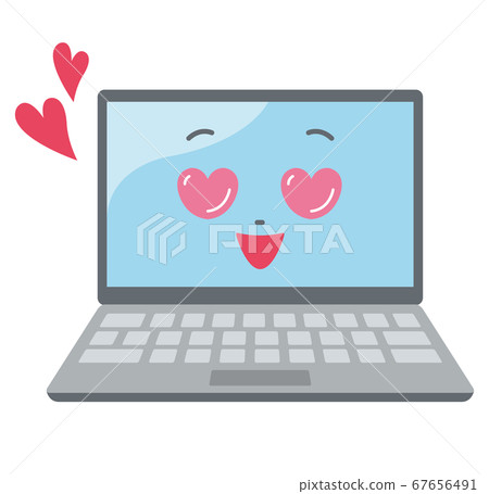 Laptop computer facial expression - Stock Illustration [67656491] - PIXTA