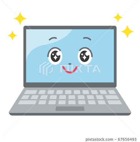 Laptop computer facial expression - Stock Illustration [67656493] - PIXTA