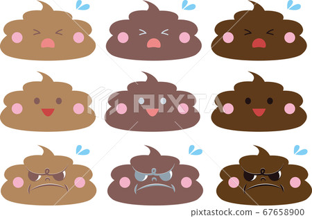 Faced poop character set - Stock Illustration [67658900] - PIXTA