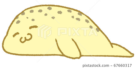Pastel colored sesame seals (yellow) lying down... - Stock Illustration ...