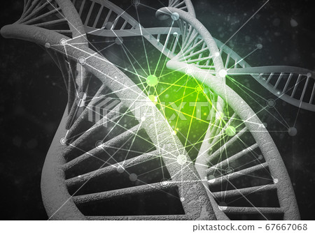 DNA molecules background, 3D rendering - Stock Illustration [67667068 ...