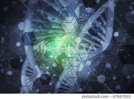 DNA molecules background, 3D rendering - Stock Illustration [67667093 ...