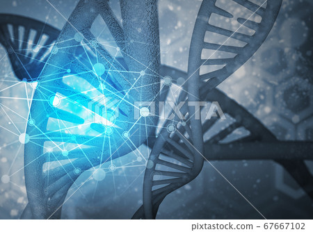 DNA molecules background, 3D rendering - Stock Illustration [67667102 ...