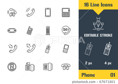 Phone, Telephone, Smartphone. Thin line icon - - Stock Illustration ...