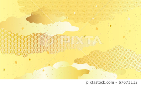 Golden japanese pattern - Stock Illustration [67673112] - PIXTA