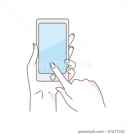 Hand to operate smartphone - Stock Illustration [67677202] - PIXTA